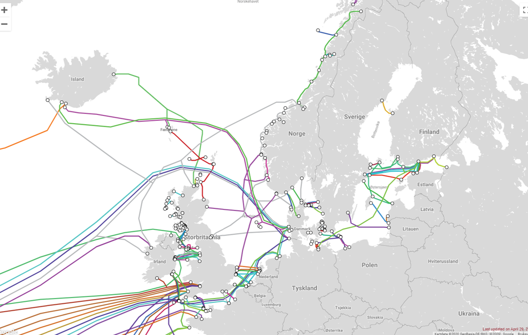 Subsea cable Map - Nordic 2020 - Green Mountain